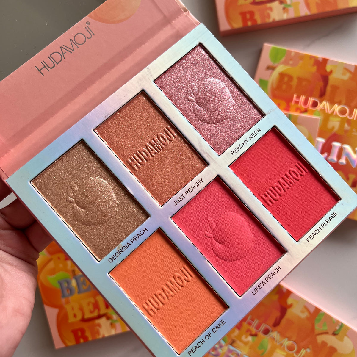 Peach Bellini Huda Moji Blush and Bronzer Duo Palette – Mamacita in Pink